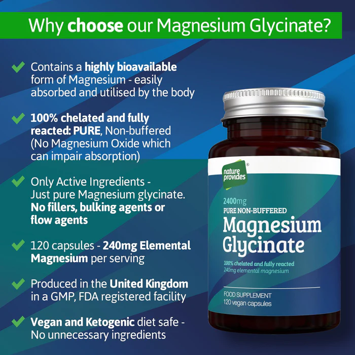 Magnesium Glycinate 2400 mg 120 Kaps Nature Provides