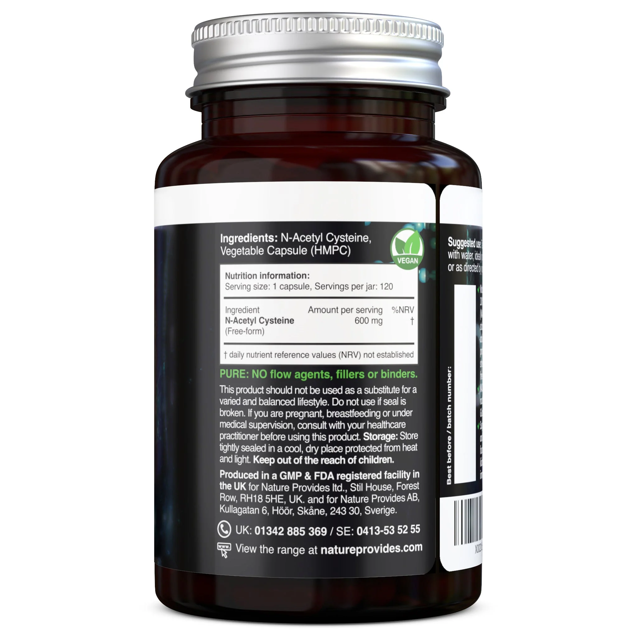 Pure NAC 600 mg 120 kaps Nature Provides