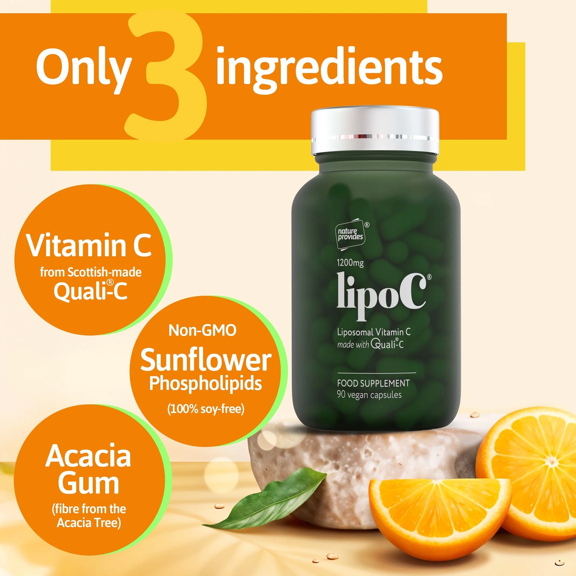 LipoC® 1200mg Liposomal Vitamin C 90 kapslar Nature Provides